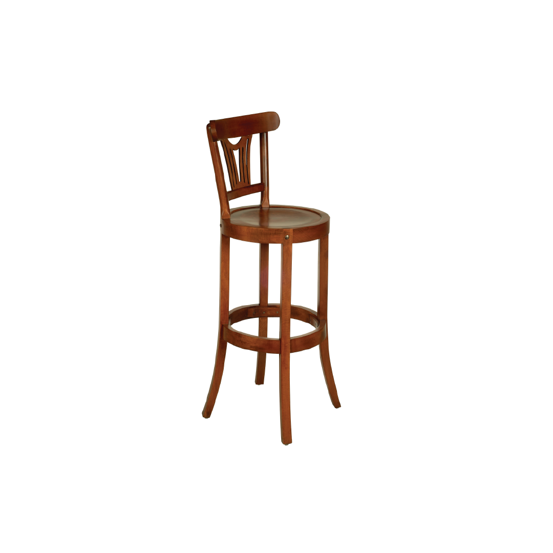 Handcrafted Elegance – Solid Natural Wood Bar Chairs – Charon & Styx